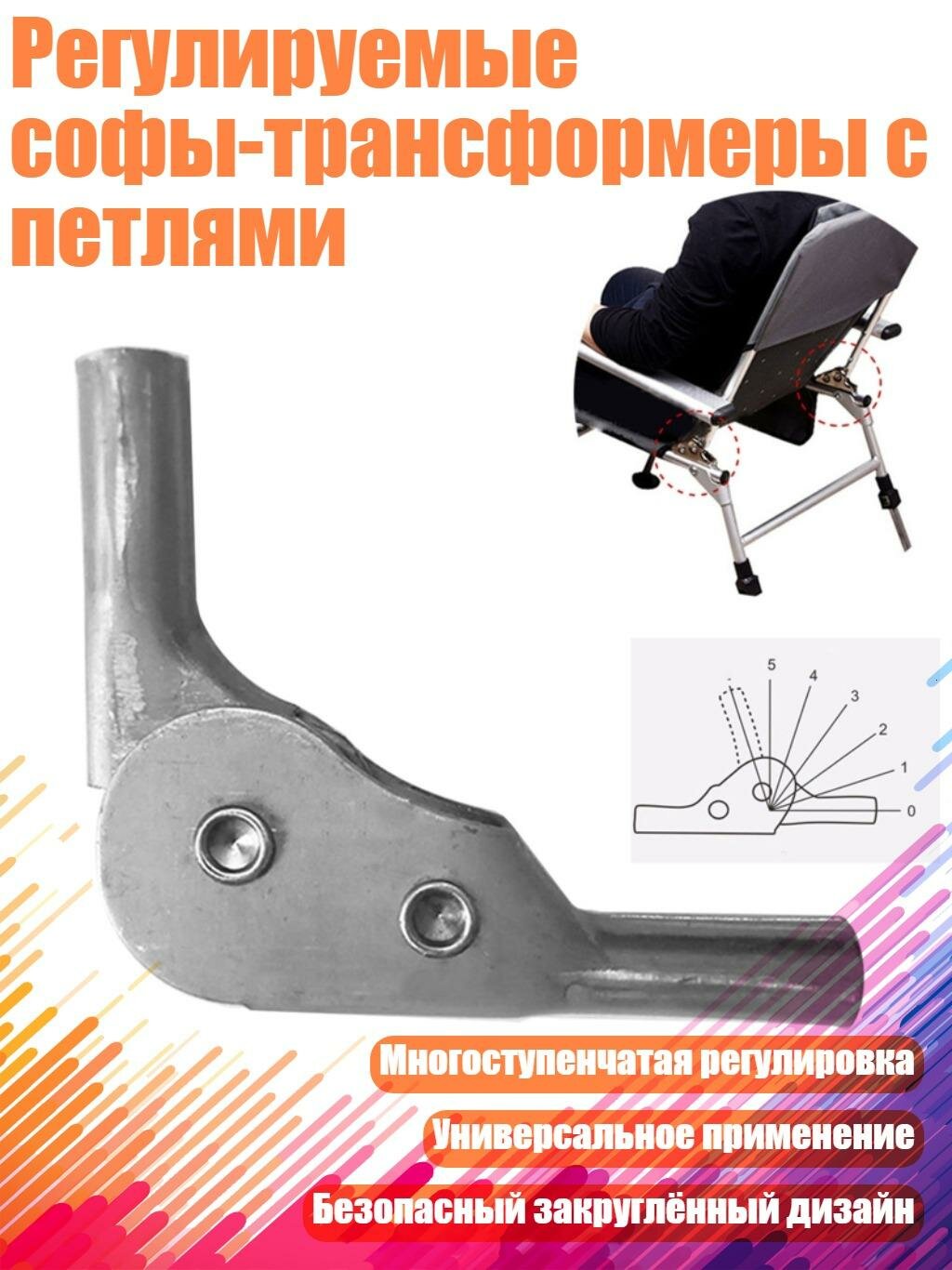 Регулируемые софы-трансформеры с петлями, Пять передач на 90 градусов