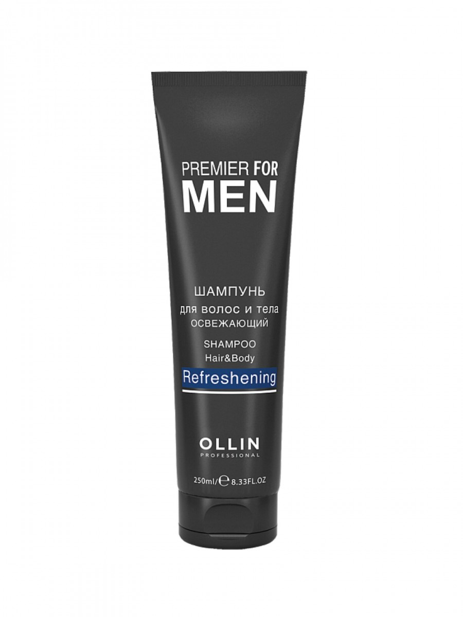 Шампунь Ollin Professional Premier for Men Shampoo Hair&Body Refreshening для волос и тела освежающий для мужчин, 250 мл