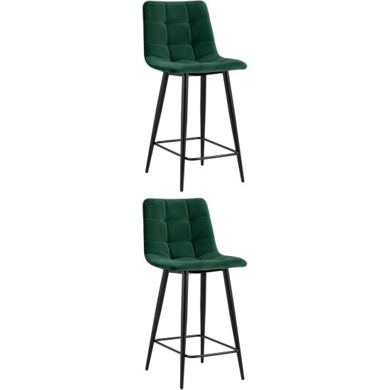 Комплект полубарных стульев Stool Group Джанго велюр зелёный (2 шт/уп)