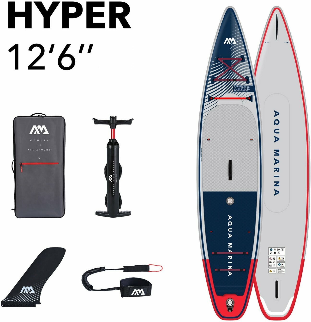 SUP-доска Aqua Marina Hyper 12 Navy 381х81х15 см BT-23HY02