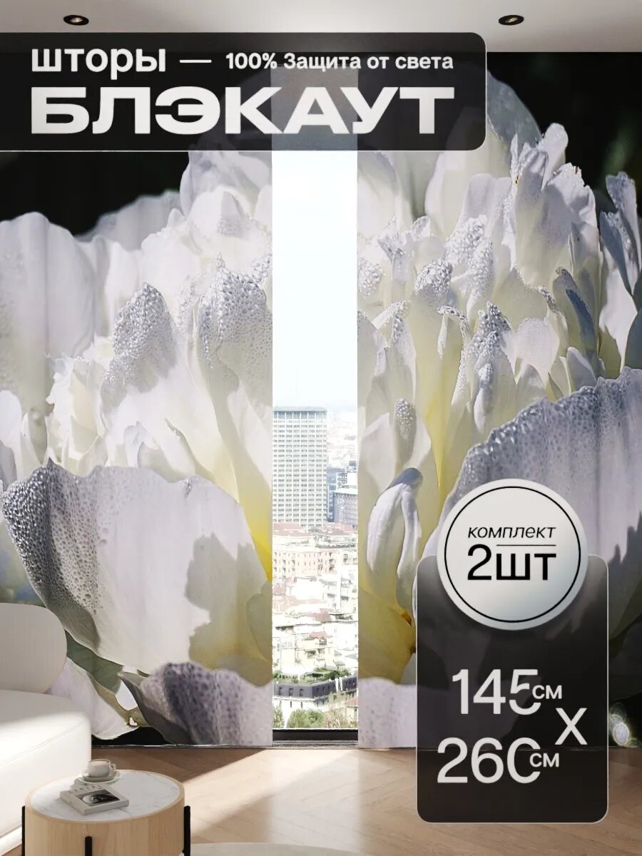 Шторы блэкаут 145x260 см 2 шт на окна плотные комплект