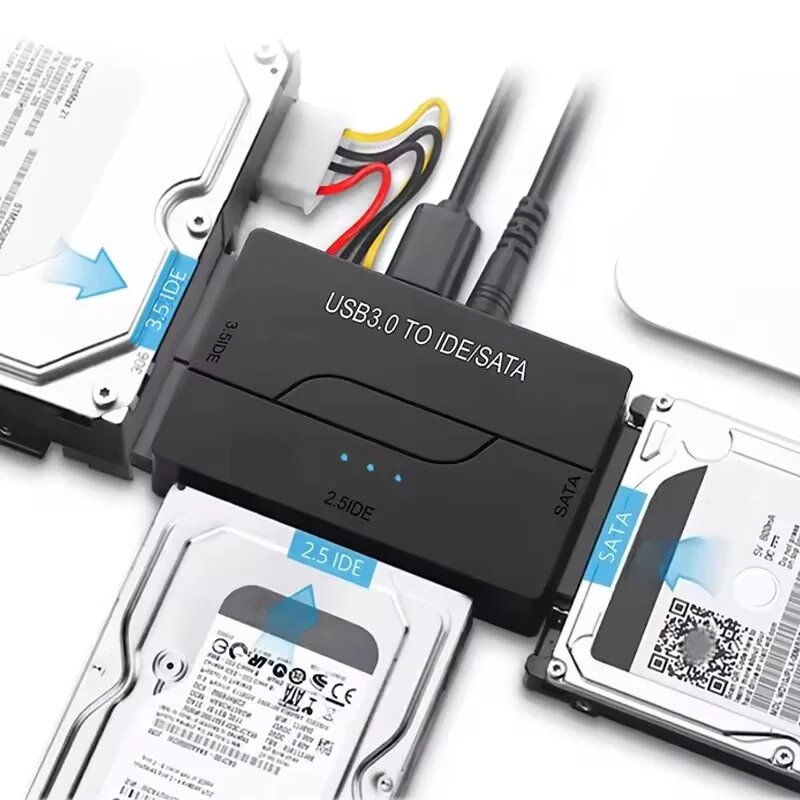 Кабель-адаптер congdi SATA/IDE к USB 3.0 для жестких дисков 2.5/3.5 дюймов EU Plug with OTG — фото 1