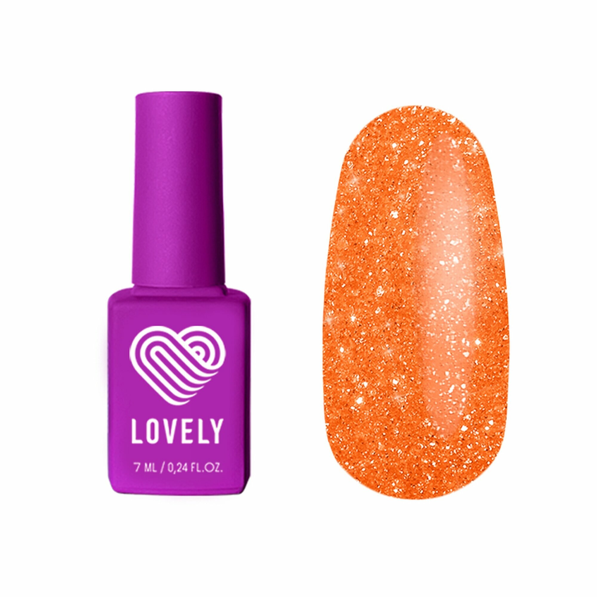Гель-лак "Lovely Juicy", светоотражающий эффект, оранжевый, 7мл