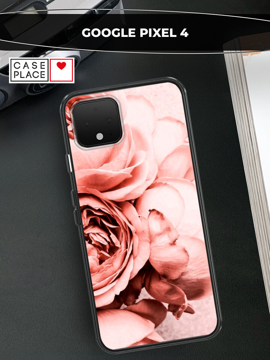 Чехол на Google Pixel 4 / Гугл Пиксель 4 с принтом Пыльно-розовые пионы