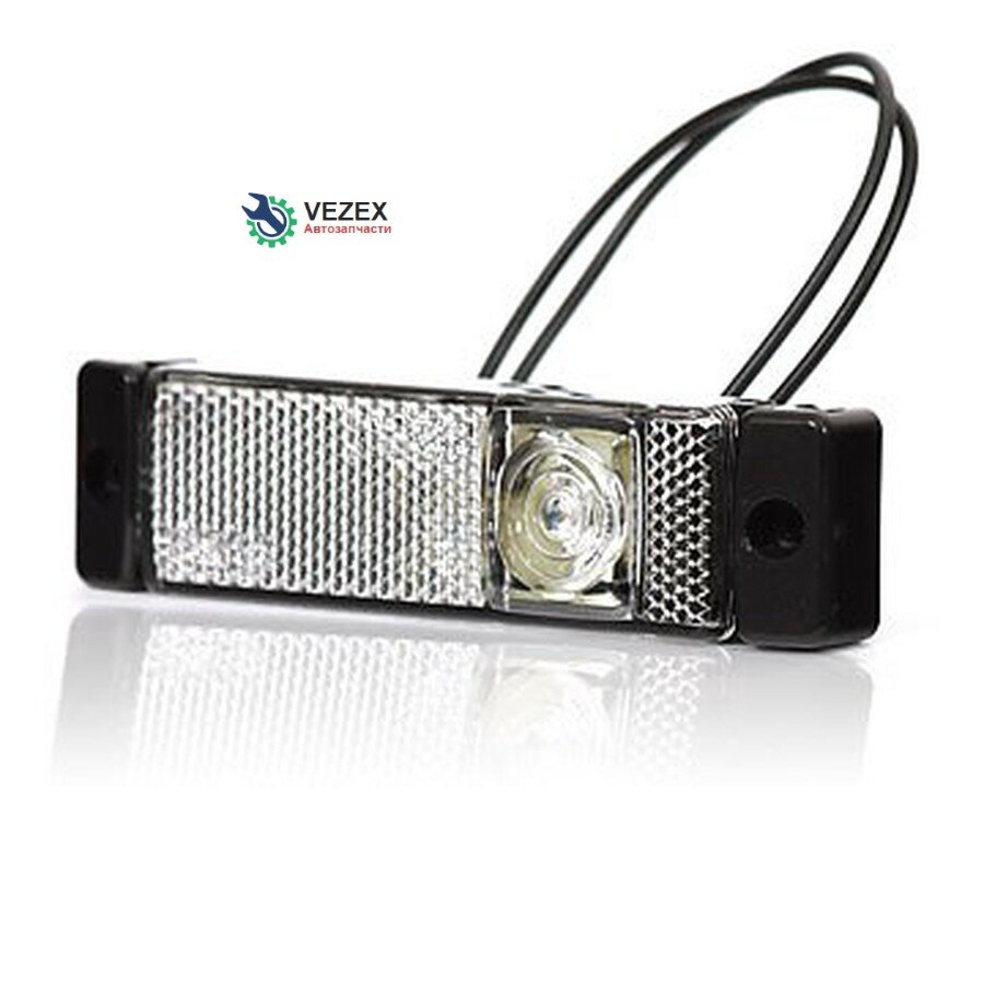 WAS 222 фонарь габаритный передний ! белый 12V-24V LED провод 21cm \