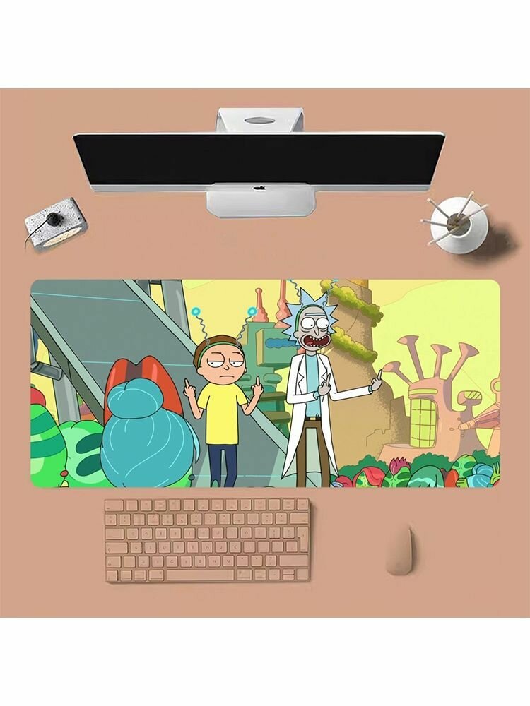 Rick and Morty Коврик для мыши с игровой клавиатурой в стиле аниме "Рик и Морти", размер 400x900xxl