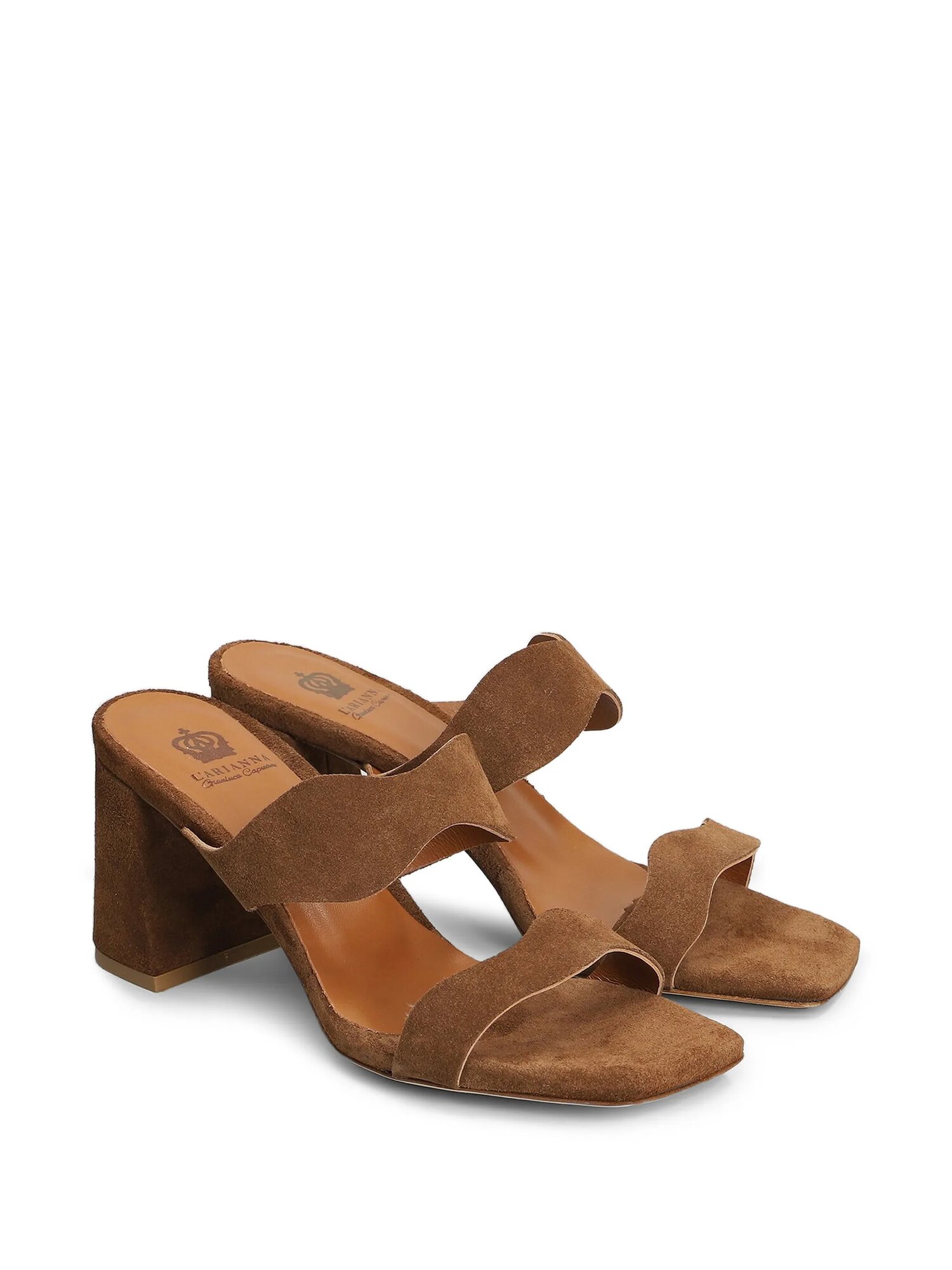 Мюли L'Arianna Suede double-strap mules, размер 39, brown — фото 1