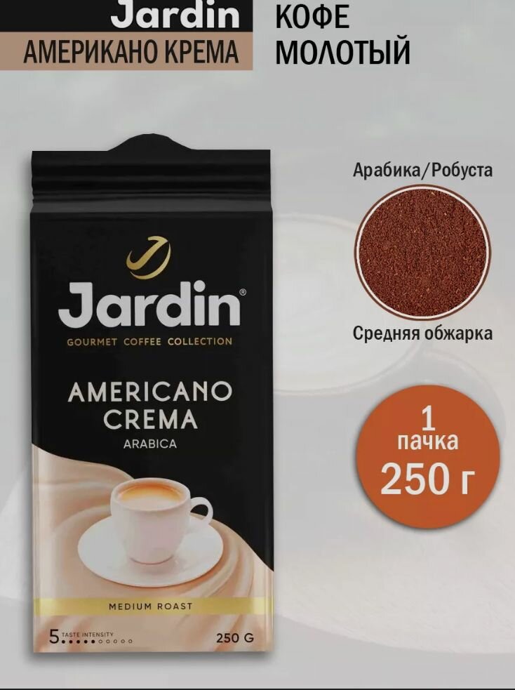 2 шт. 500 г Кофе молотый Жардин Americano Crema 250 грамм 2 штуки