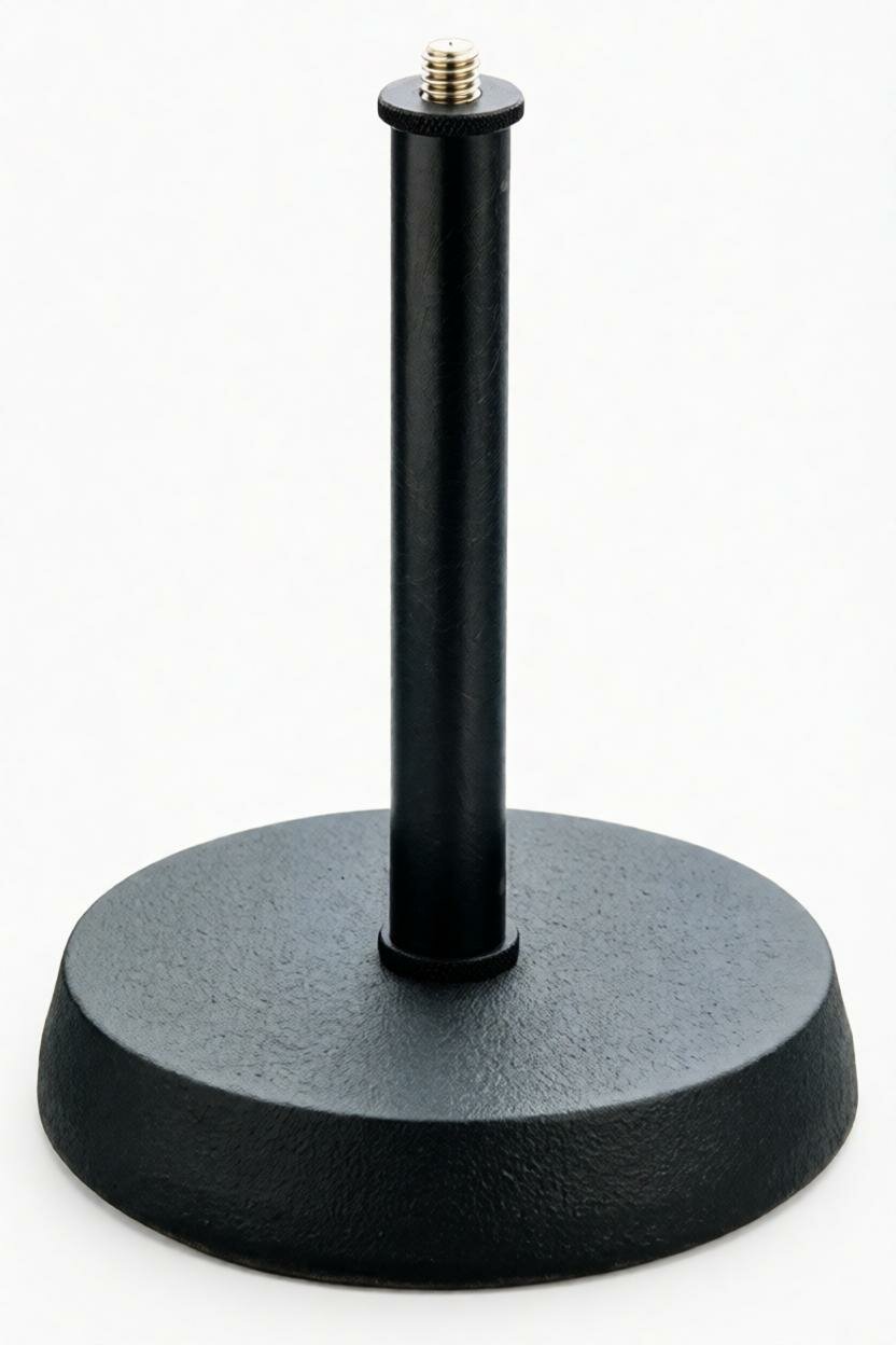 Настольная стойка K&M 23200-300-55 микрофонная, прямая, звукопоглощающая литая основа, 175 мм, черный