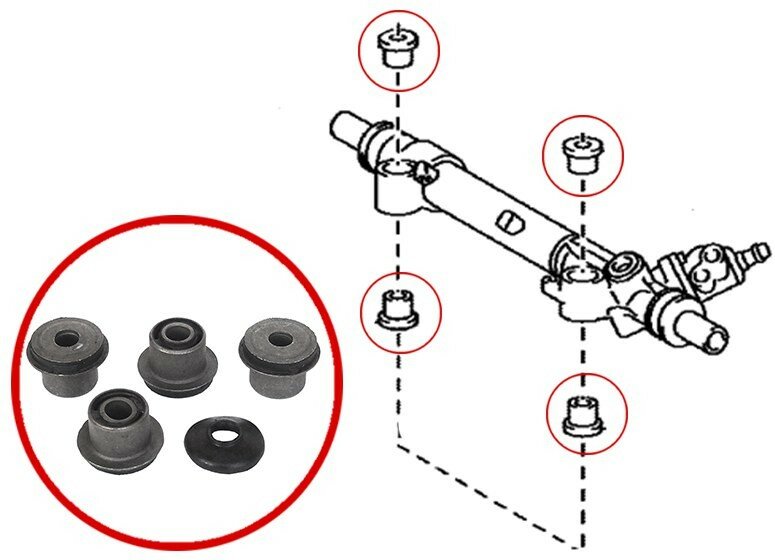 Сайлентблок рулевой рейки SAT ST-44200-60220B Toyota Land Cruiser Prado J150 09-20 / Lexus GX 09-19