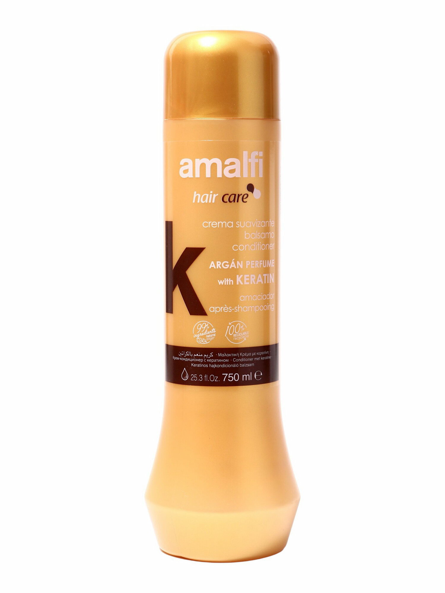 Кондиционер для волос Keratin Argan с кератином и аргановым маслом для вьющихся волос, 750 мл