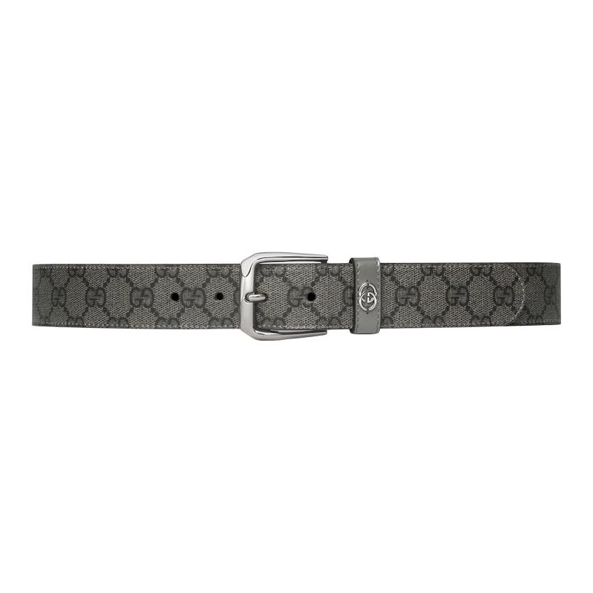 GUCCI GG Supreme Кожаные ремни Мужской Серый Ширина ремня 3,5 см 110