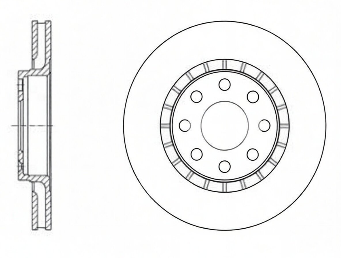 Диск тормозной CHEVROLET LANOS/DAEWOO NEXIA 14/OPEL ASTRA F/VECTRA A/B пер. вент SD3003 Sangsin brake