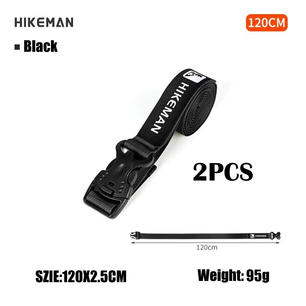 2шт. Черный багажный ремень HIKEMAN 120см