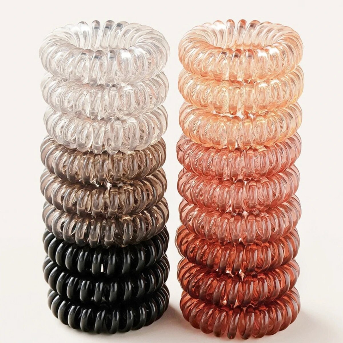 Набор из 18 спиральных резинок для волос, Цвет: 18pcs