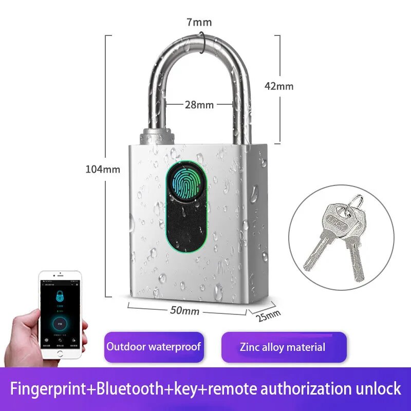 Smart Fingerprint Padlock TTLOCK/Tuya GS55K