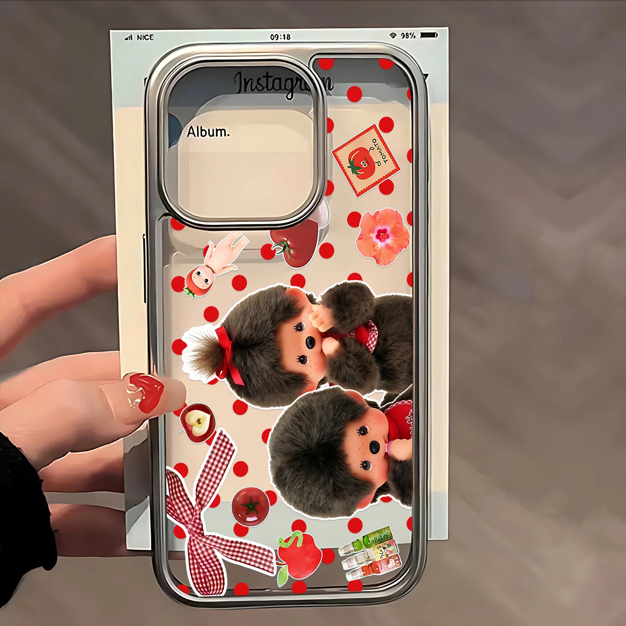 Чехол Monchhichi для iPhone 15 ProMax, прозрачный