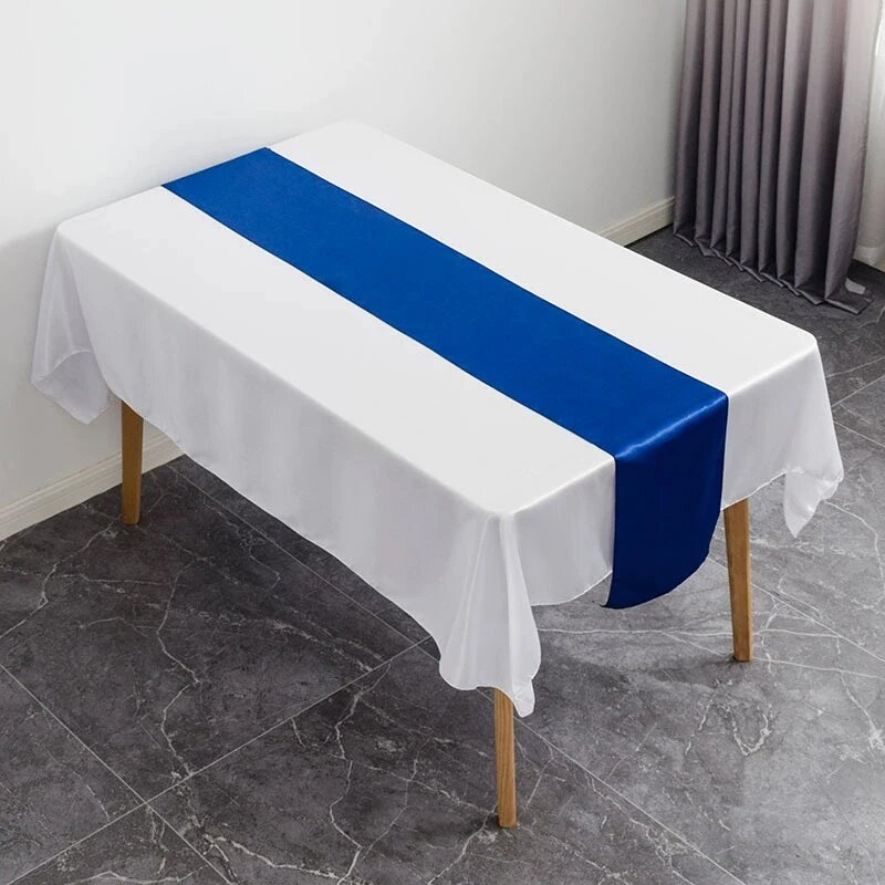 Сатиновые скатерти-дорожки из шелка (3/5/10 шт.) 5pcs, Синий, royal blue