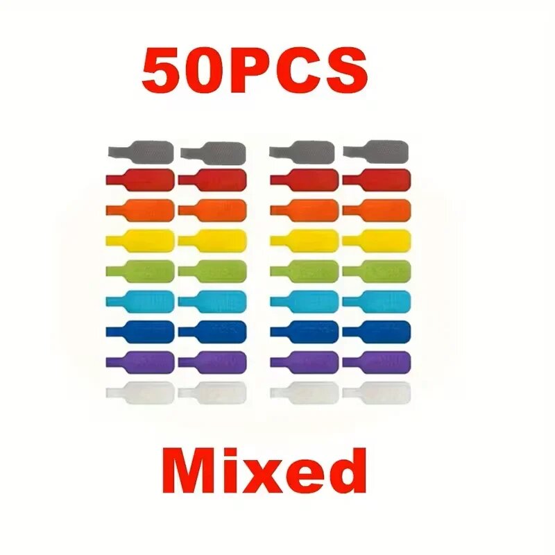 50шт цветные этикетки для кабелей