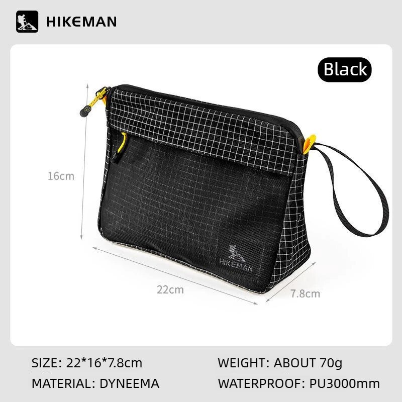 Черный гермомешок HIKEMAN Dyneema 22x16x7.8см, 70г, PU3000mm