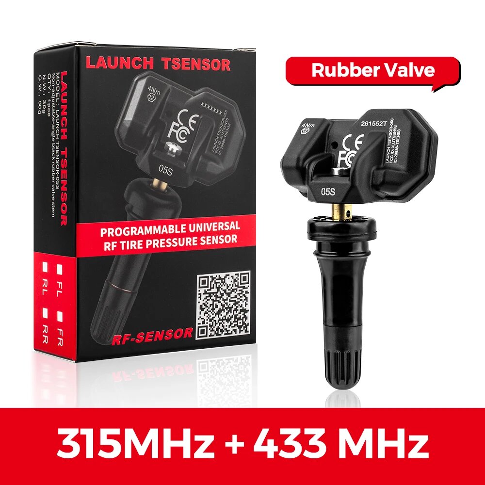 2026 LAUNCH X431 RF-сенсор TSensor-05S 315МГц/433МГц TPMS: Инструменты для 4PCS, Rubber Valve
