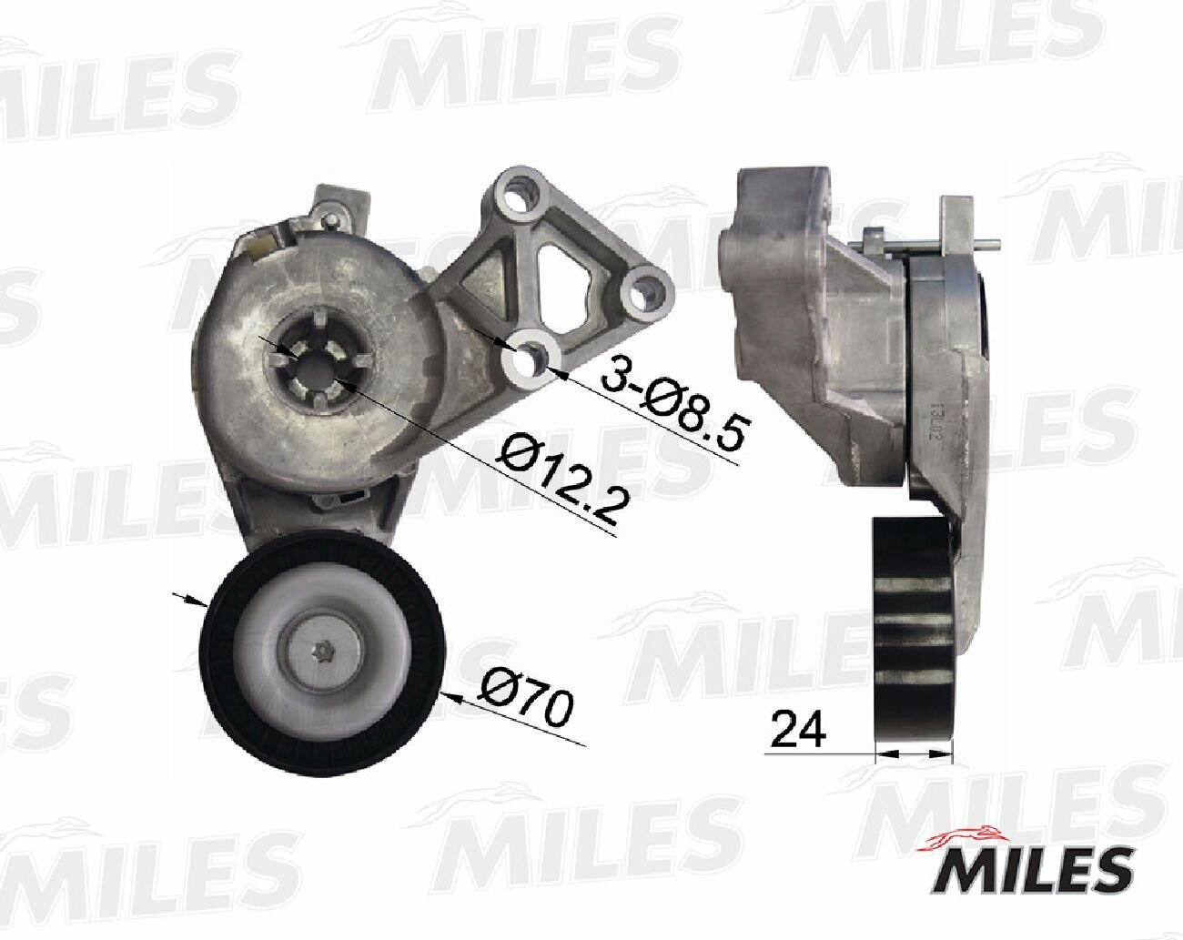 Натяжитель ремня приводного VAG 1.4-2.0 95-06, MILES AG00290