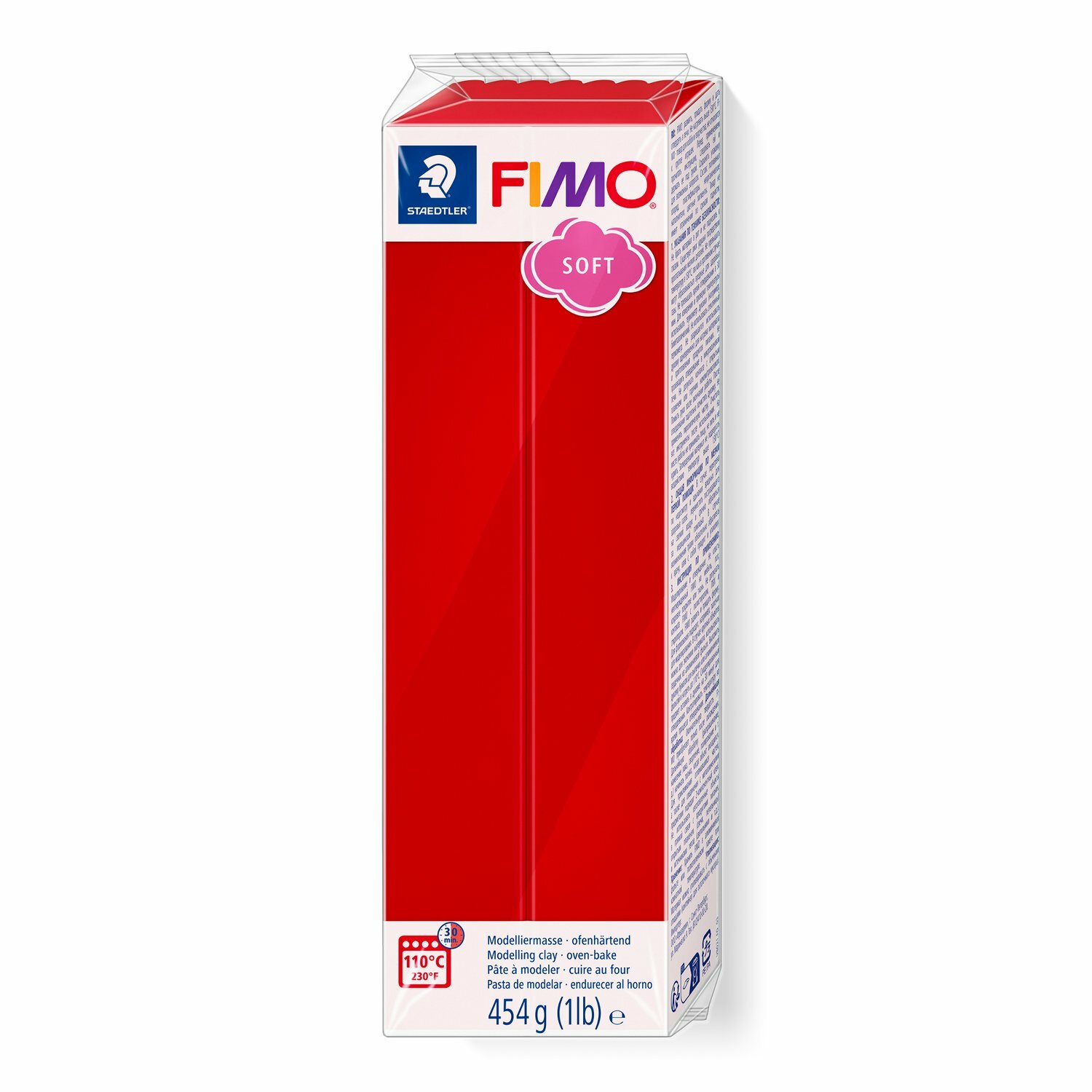 Полимерная глина FIMO "Soft", для лепки, запекания, рождественский красный, 454г