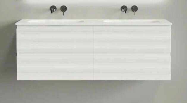 Тумба с раковиной Sancos Folk 140 bianco раковина Grace 141 с двумя чашами CN7022wx