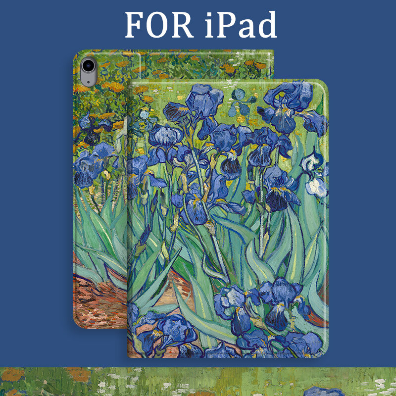 Защитный чехол Van Gogh Flower Air6 pro2024 подходит для чехла для планшета Apple air4/5/mini7, слот для ручки iPad Pro