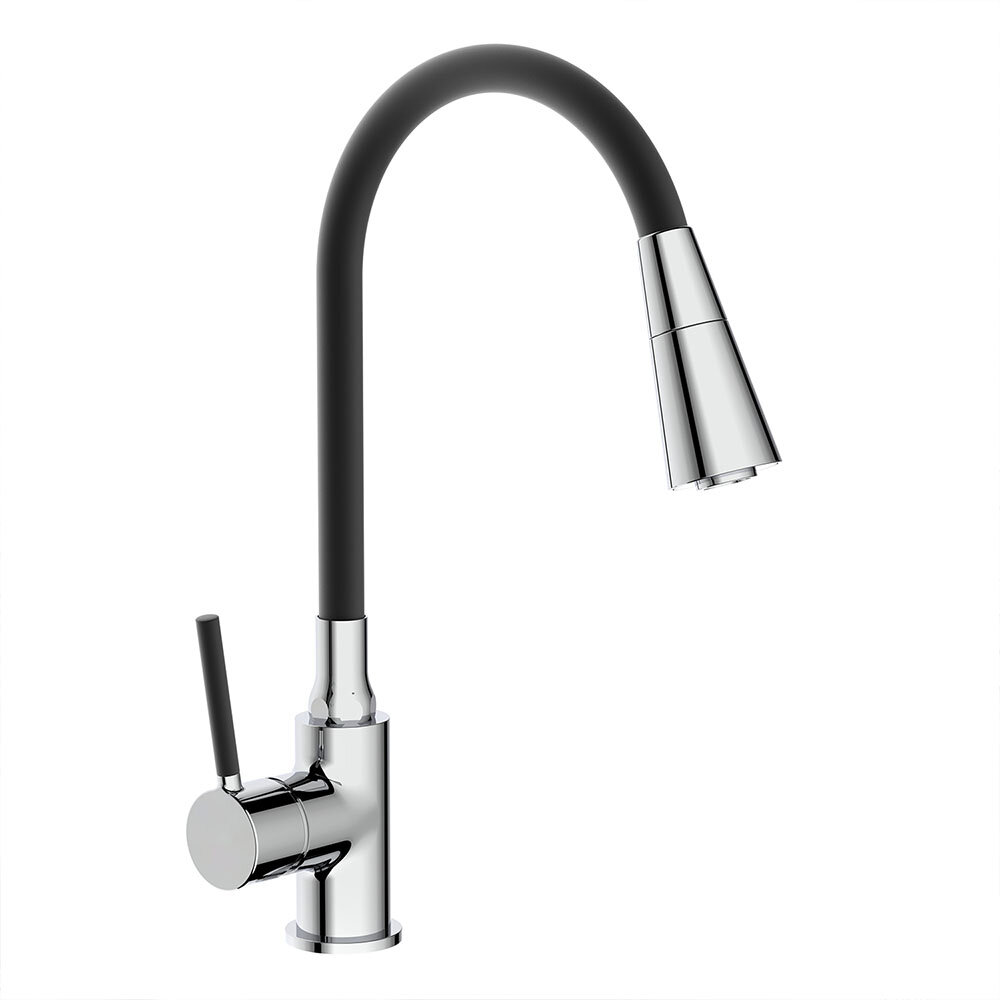 Смеситель для кухни с гибким изливом и режимом душ FRAP F4044, хром