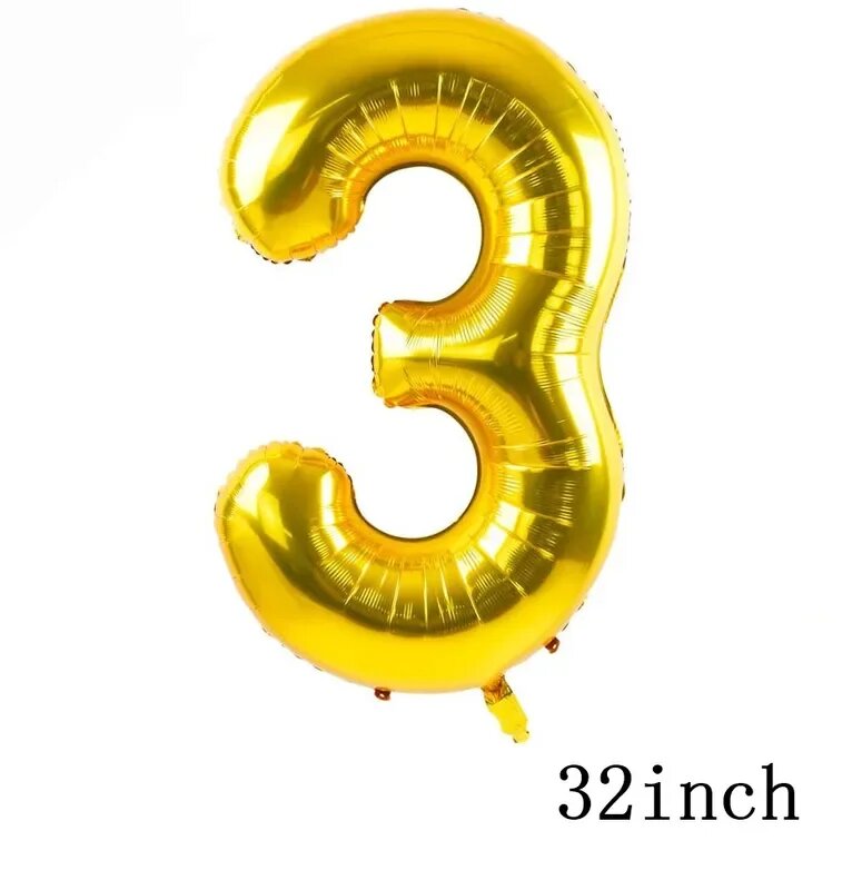 Золотой шарик "3", 32 дюйма