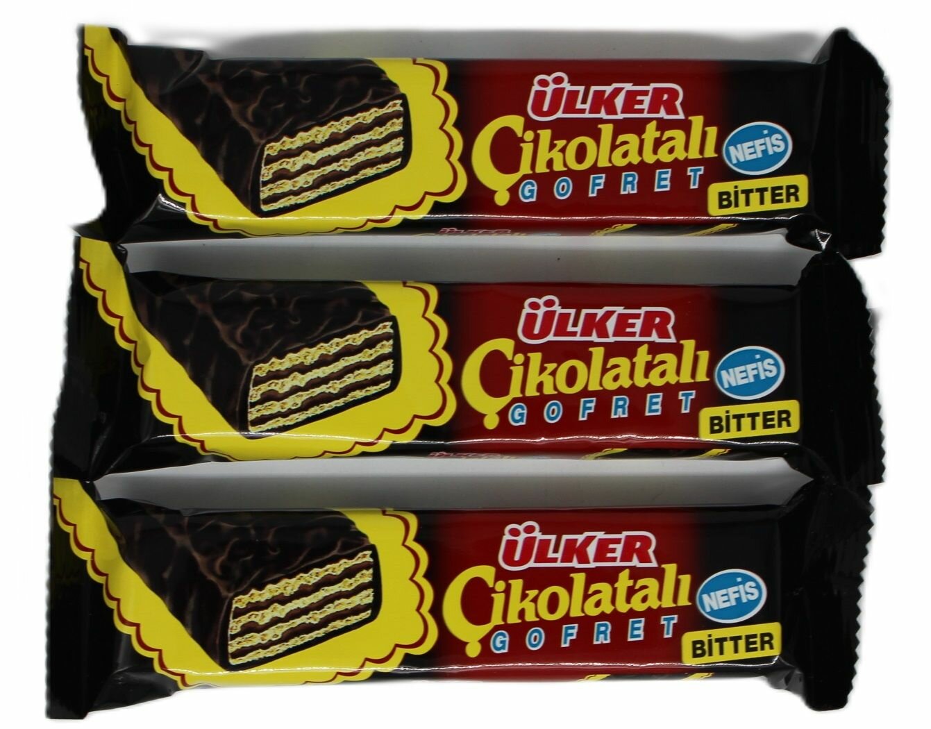 Вафли в темном шоколаде Ulker Cikolatali Gofret Bitter 3шт по 36гр