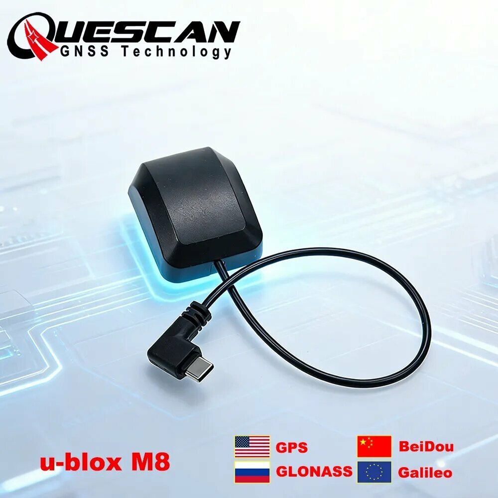 QUESCAN ublox8 Windows Android USB Type C 10Hz GPS GLONASS Galileo BeiDou антенный приемник, Geely Джили USB GPS ГЛОНАСС u-blox M8N M8030 USB GNSS USBGPS