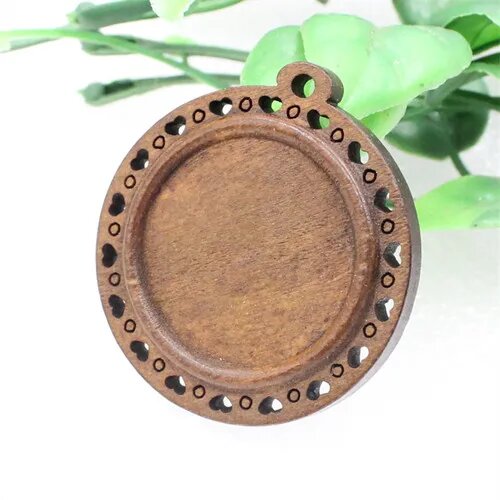 Деревянные рамки для кабошонов Onebeading 25 мм 5 шт. Style 2