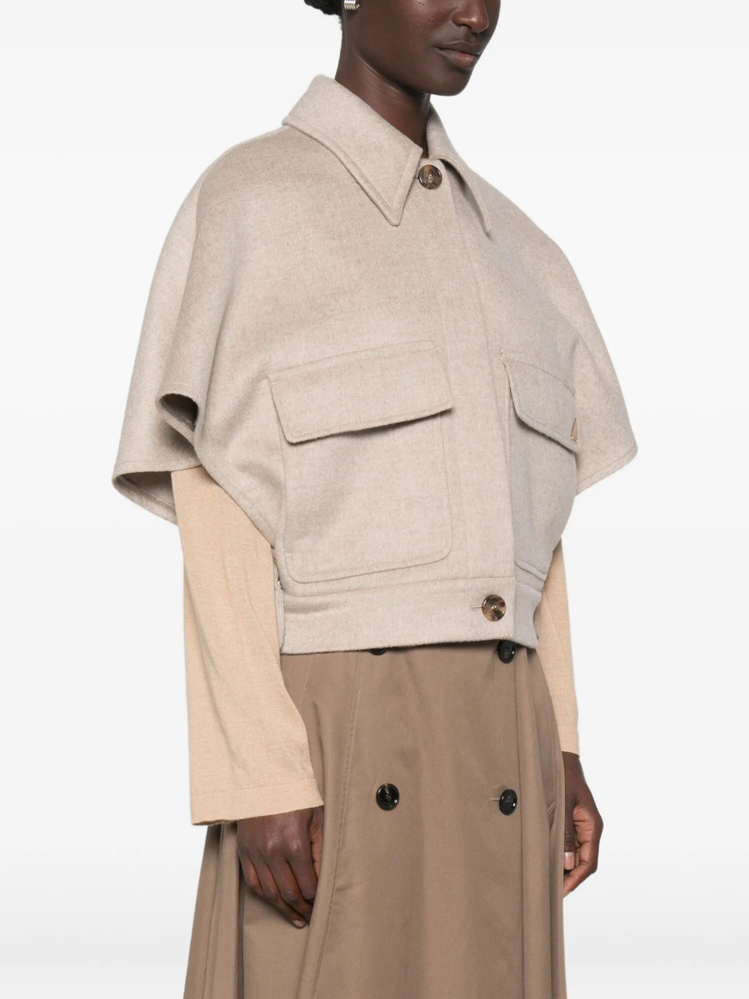 Накидка Max Mara Dream button-up cape jacket, размер 38 — фото 1
