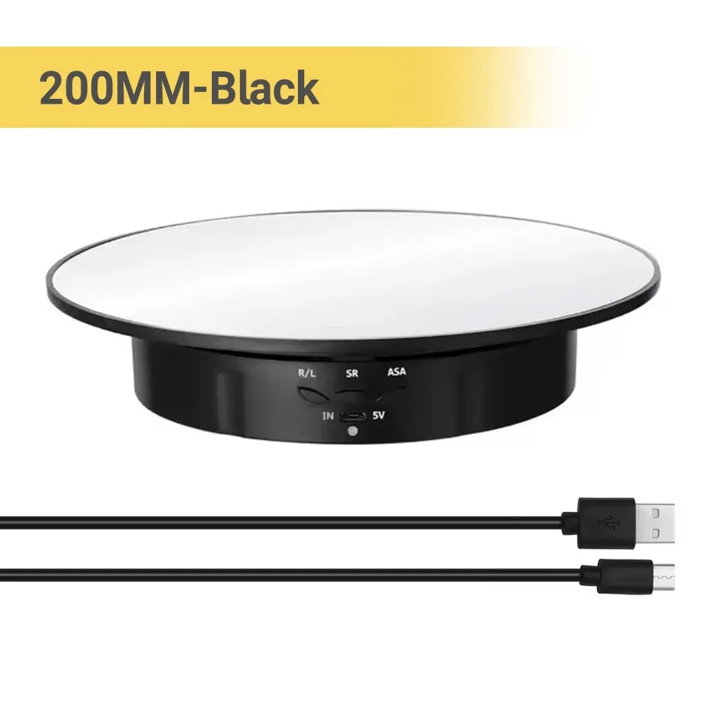 Электронный поворотный стол для фотосъемки 200MM Black