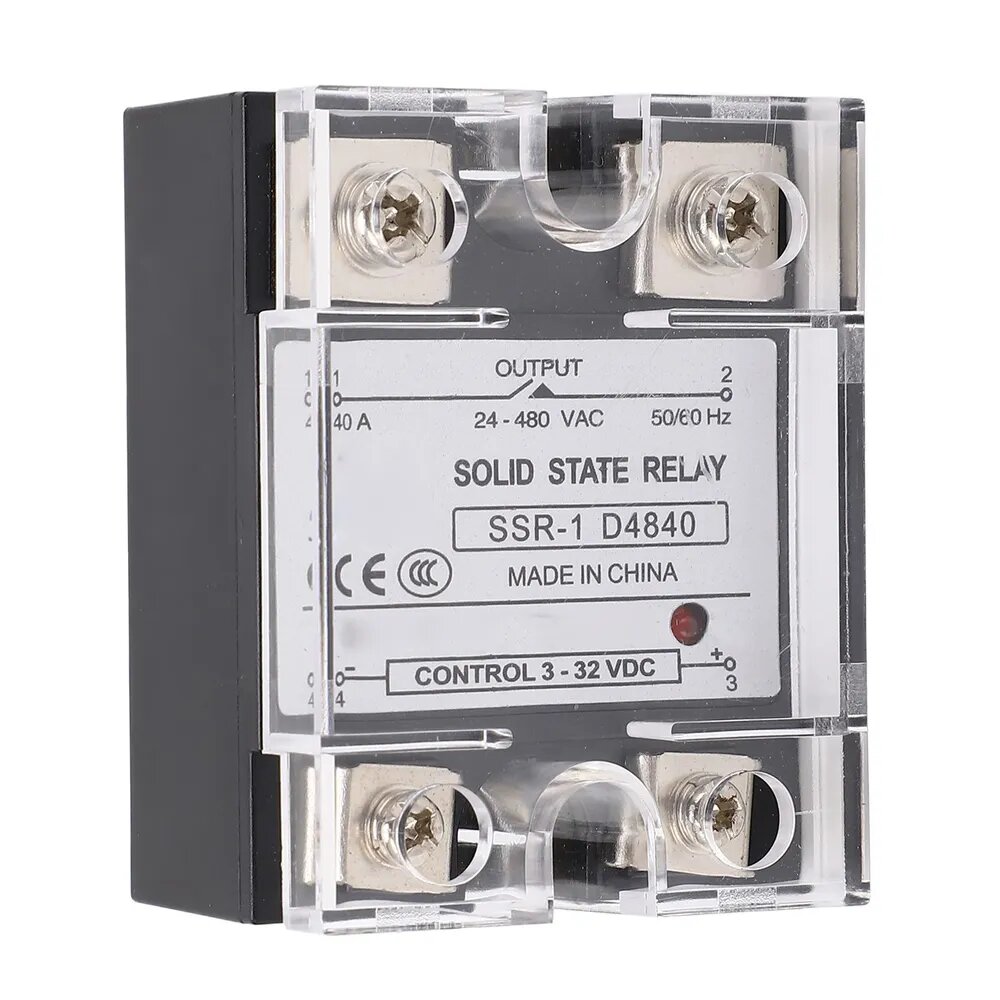 Твердотельное реле, SSR 40A, DC-AC, 24-480В, для промышленных систем ЧПУ
