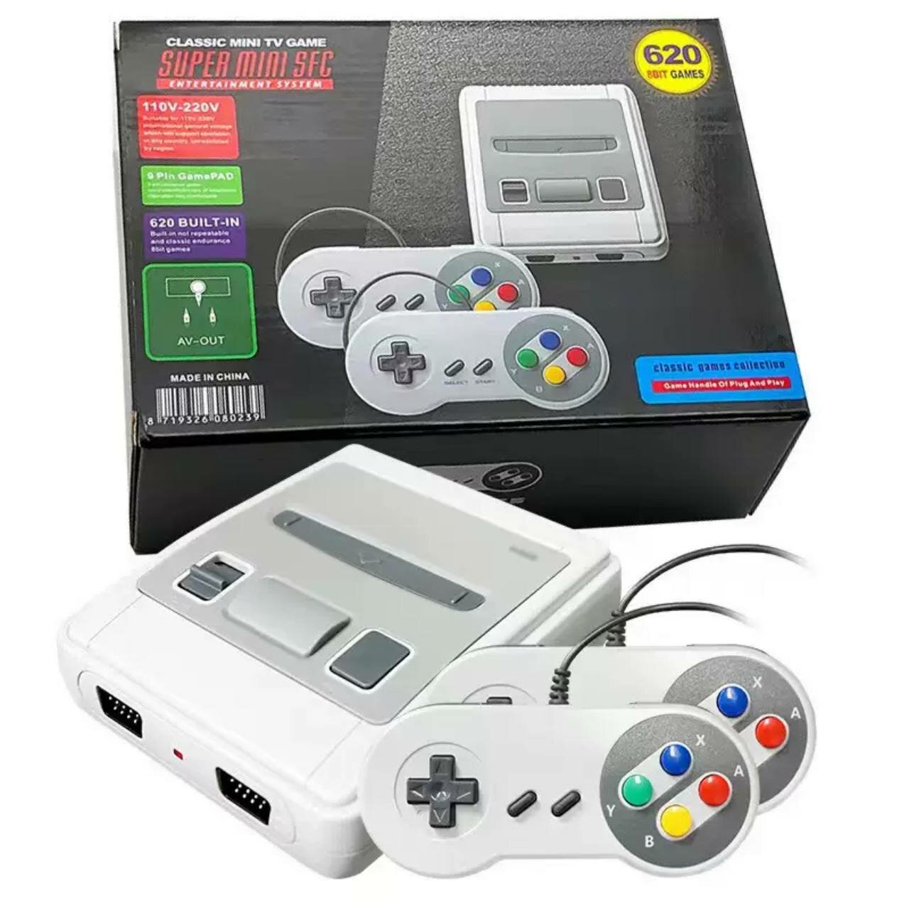 Игровая приставка для телевизора ретро Super mini SFC 8bit / консоль для игр с джойстиками / игрушки для тв
