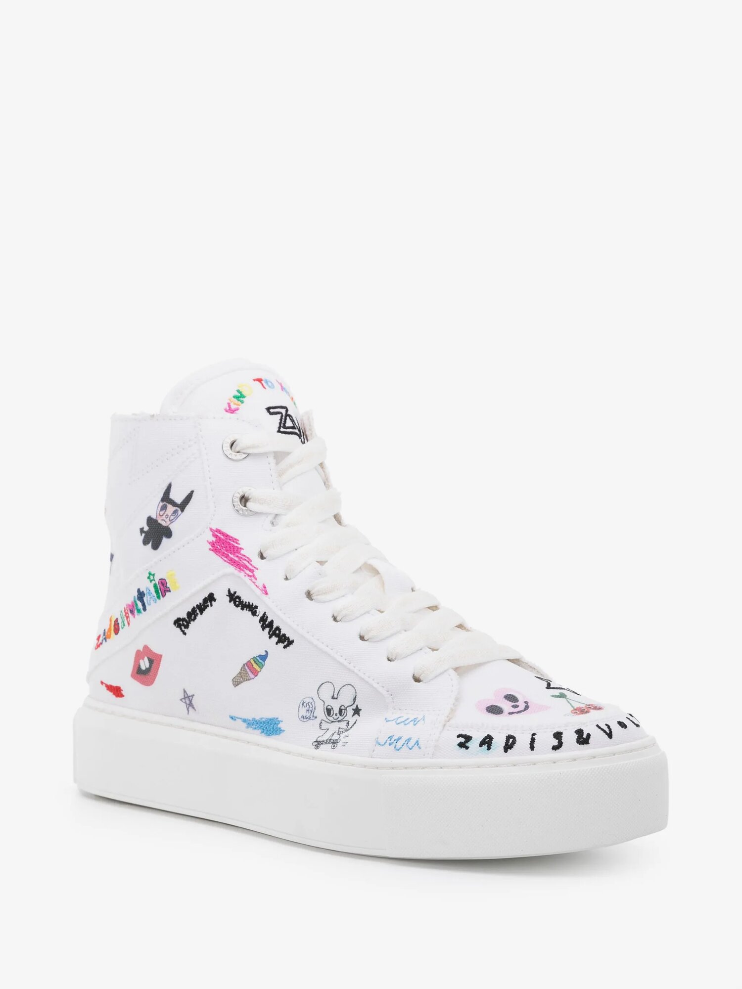 Кроссовки ZADIG & VOLTAIRE High Flash, размер 39, бежевый/белый — фото 1