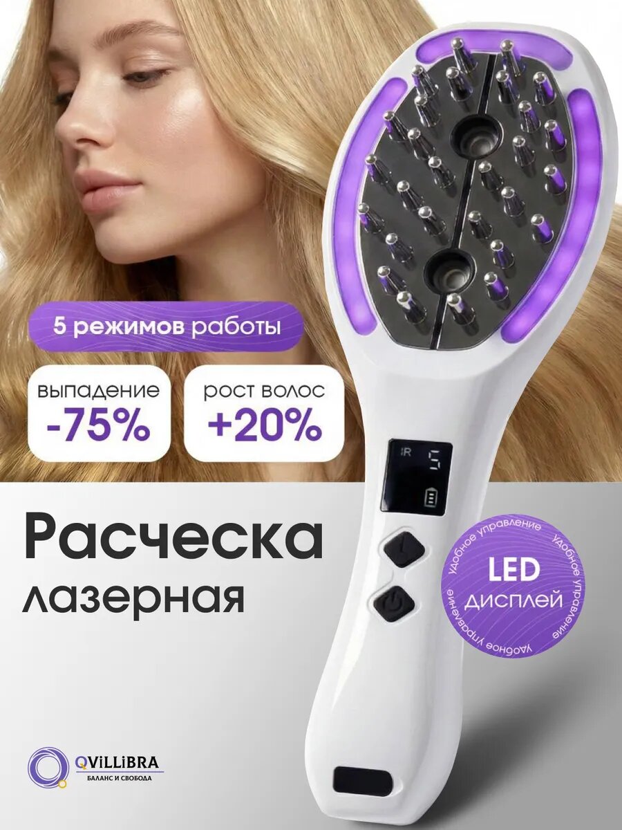 Электрическая лазерная расческа для роста волос микротоковая