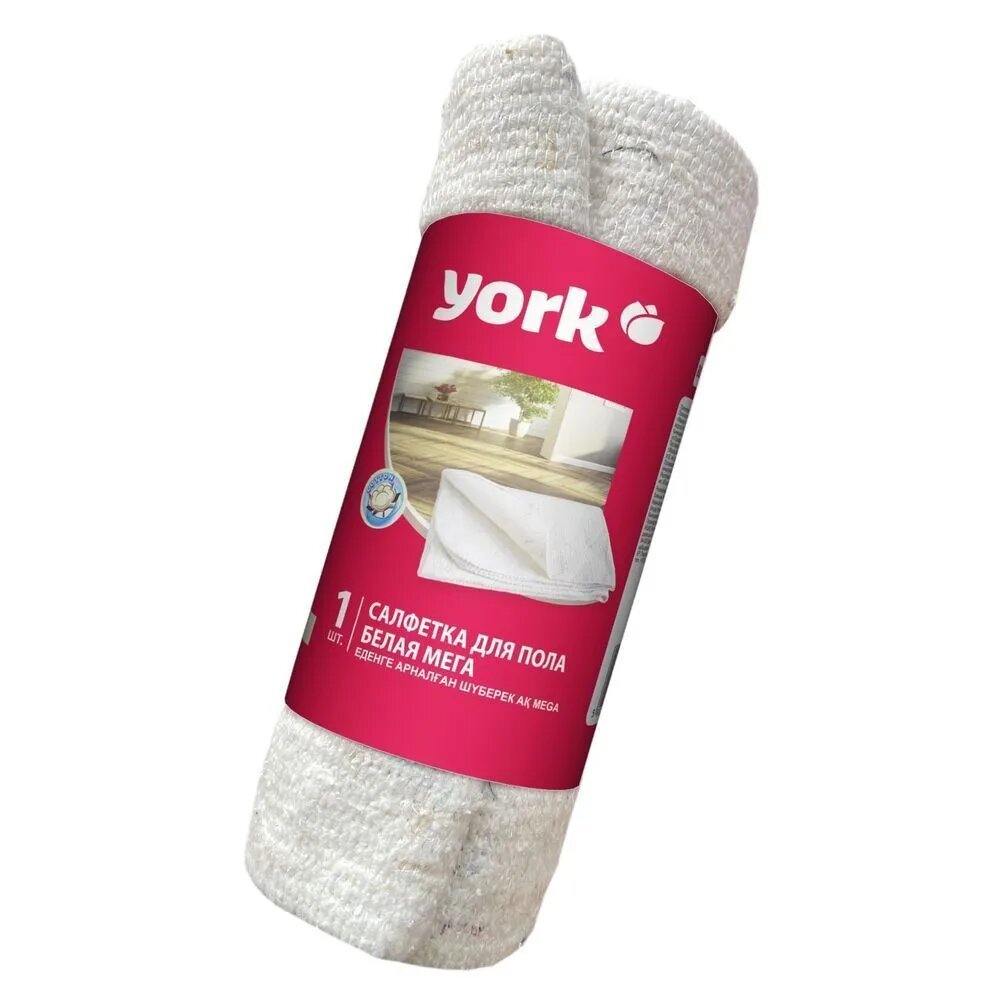 Салфетка для пола хлопковая "мега" YORK белая в рулоне, 260 г/м2, 80 см