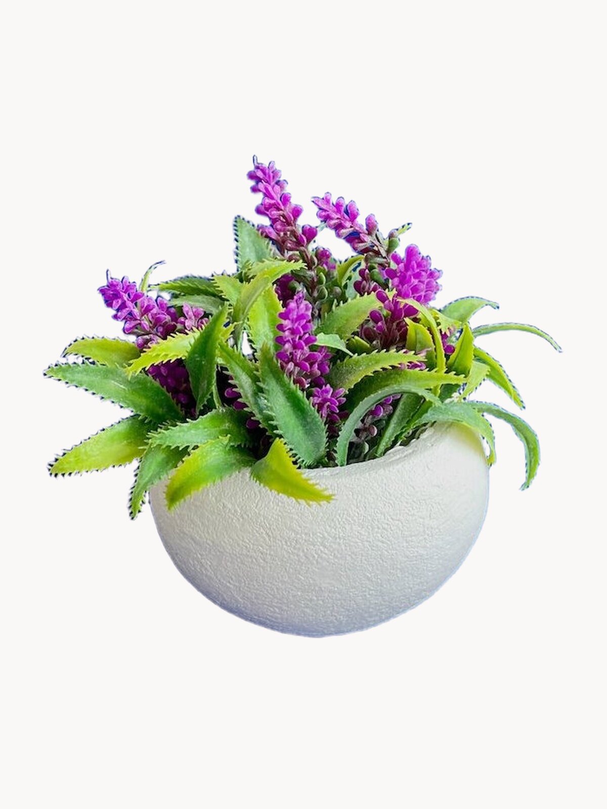 Букет цветов в гипсовом кашпо (линейка ANTIQUE) / Искусственные цветы / GREEN HALL Сиреневая лаванда