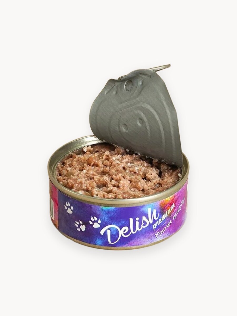 Влажный корм Delish (Делиш) premium консервы для щенков, мясное ассорти, 100 гр