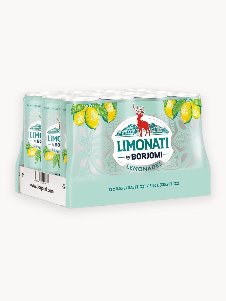 Грузинский лимонад Лимонати от Боржоми Цитрус, 12 шт х 0,33 л