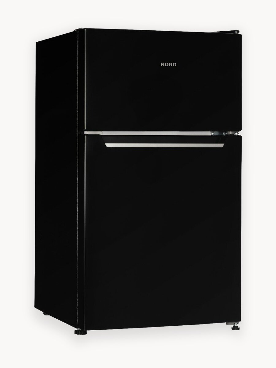 Двухкамерный холодильник NORD NT 90 B черный матовый с верхней морозилкой, маленький на 88 л, 84,5 см, класс А+/41 дБ