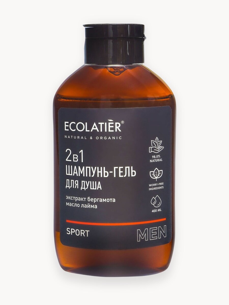 ECOLATIER Шампунь и гель для душа 2 в 1 Sport муж, 400 мл