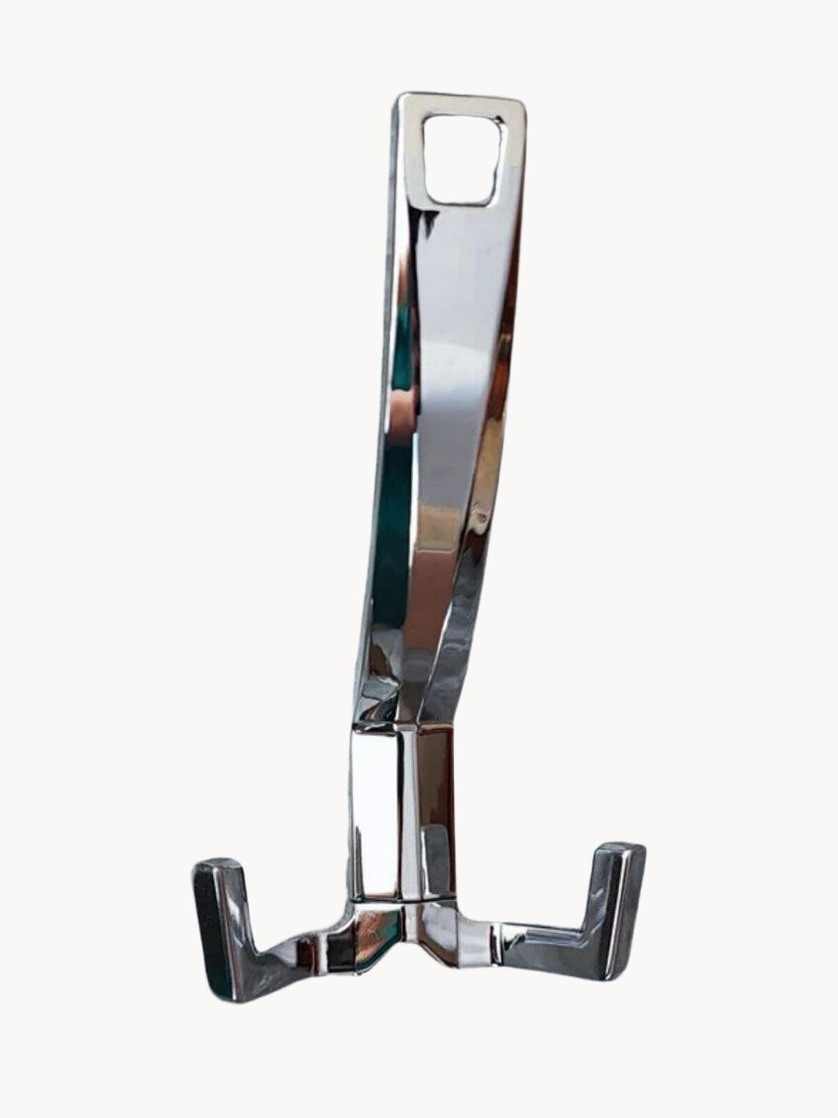 Крючок трехрожковый настенный металлический хром 3 шт