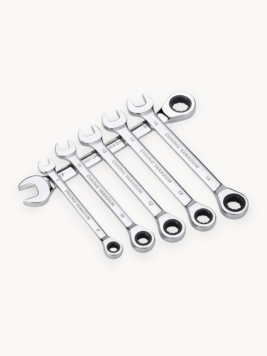 Набор комбинированных ключей с трещоткой, 12 шт, 6-24 мм, Автомобильных инструментов