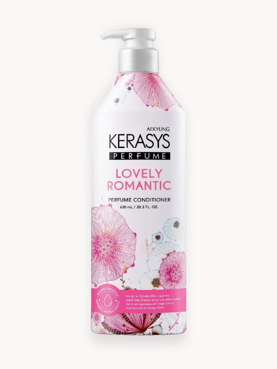 Kerasys Парфюмированный Шампунь для волос для сухих и поврежденных локонов Романтик 600 мл, Корея