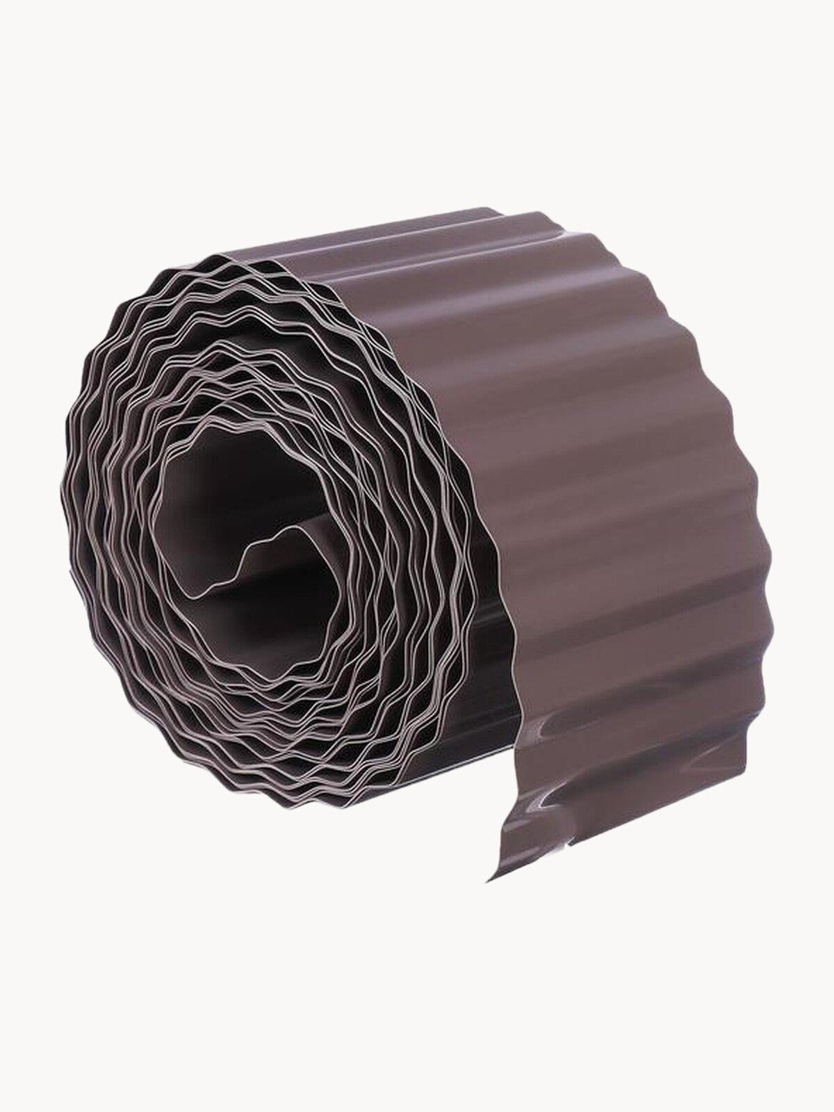 Лента бордюрная, 10 см × 9 м, толщина 0,6 мм, пластиковая, гофра, тёмно-коричневая, Greengo